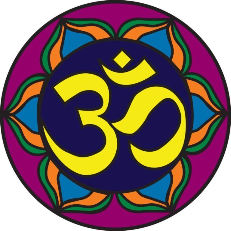 Om - transzendenter Klang. Om Zeichen. Om Symbol. Om Silbe